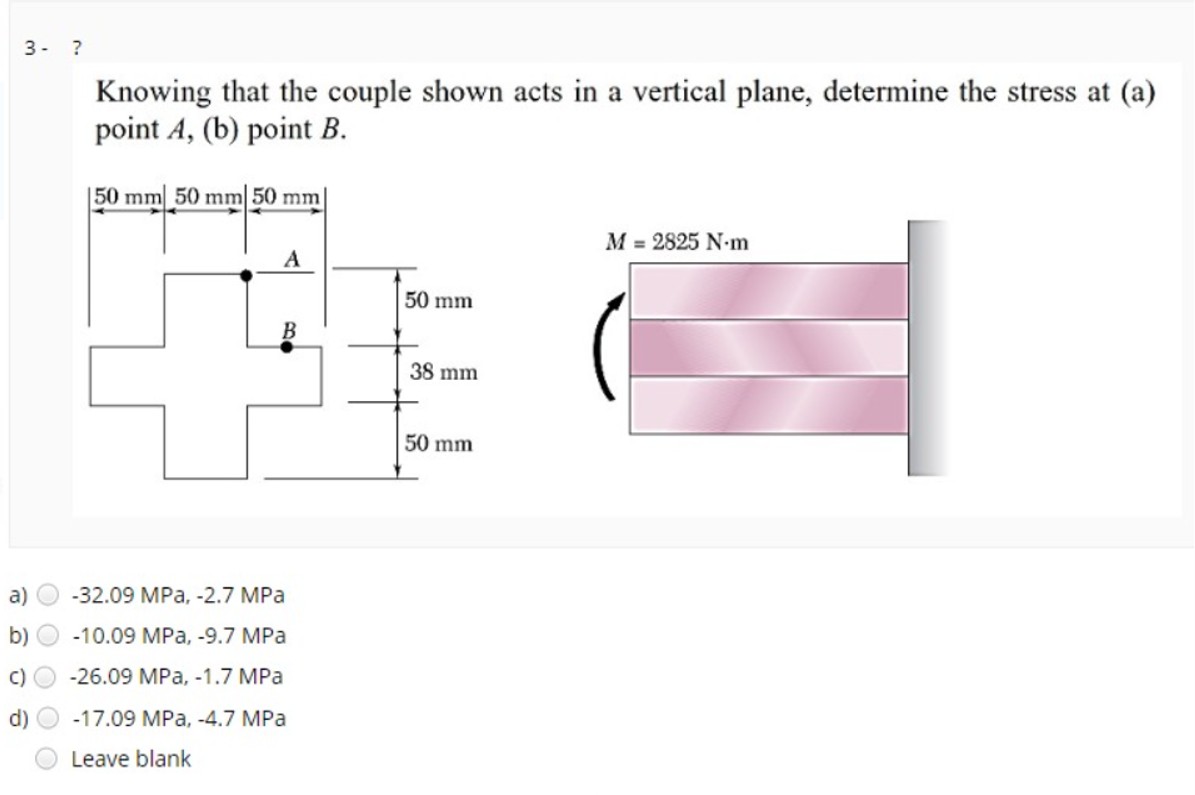 Solved 3-?Knowing that the couple shown acts in a vertical | Chegg.com