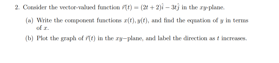 Solved 2. Consider the vector-valued function | Chegg.com