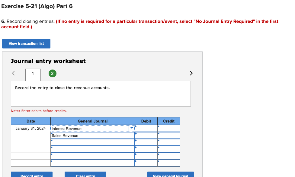 Solved Required information Exercise 5-21 (Algo) Complete | Chegg.com