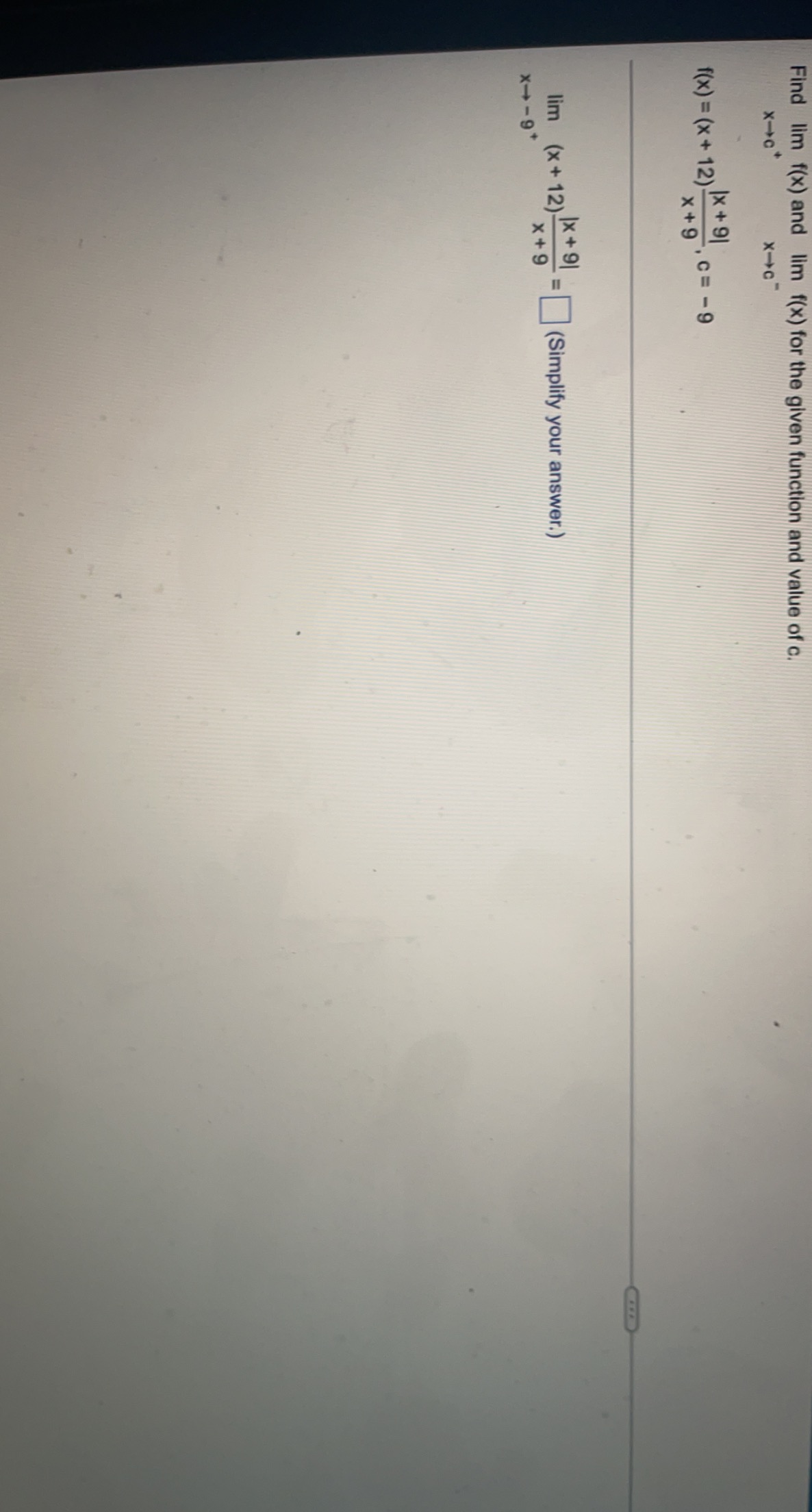 Solved Find lim f(x) and lim f(x) for the given function and | Chegg.com