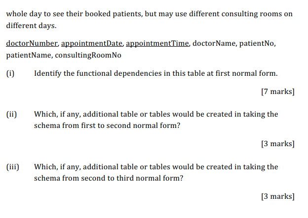 Solved A doctor's surgery has an appointment booking system | Chegg.com