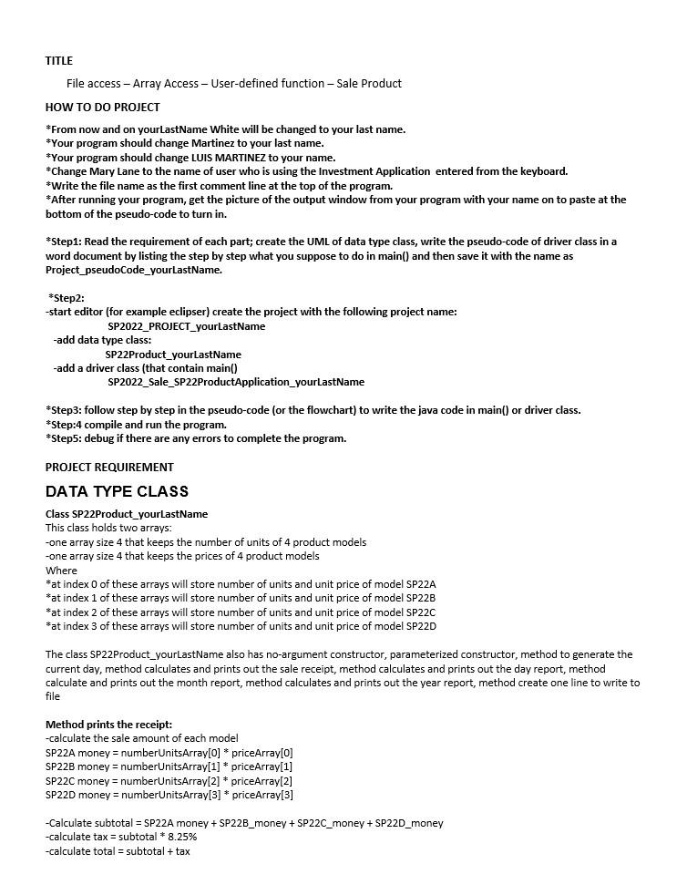 TITLE File access - Array Access - User-defined | Chegg.com