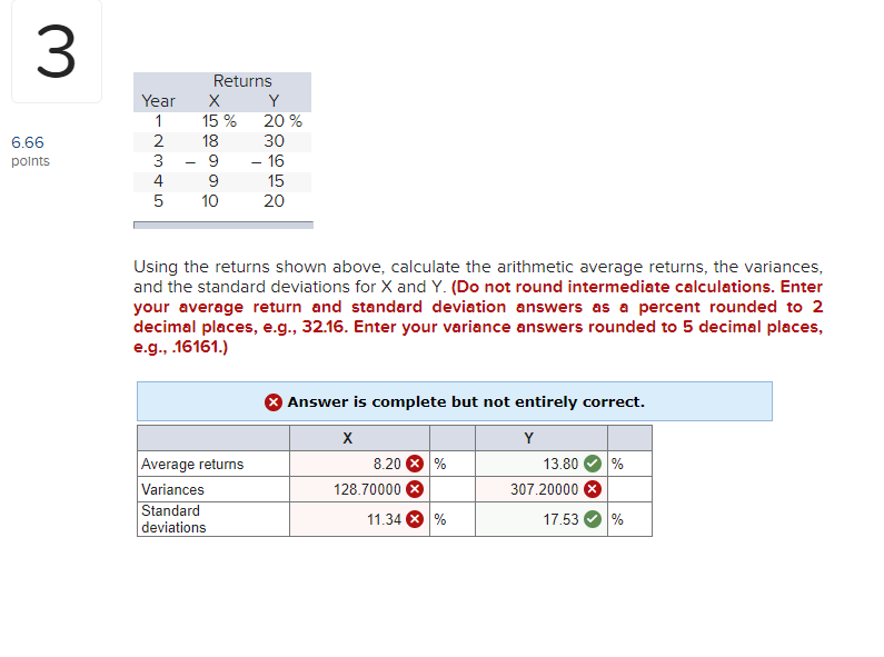 Solved Using the returns shown above, calculate the | Chegg.com