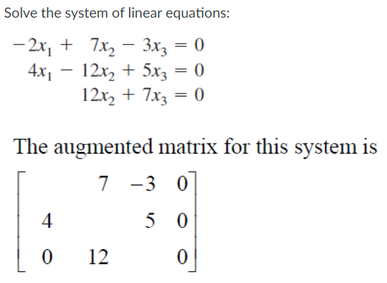 Solved Solve the system of linear | Chegg.com
