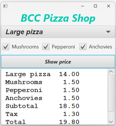Solved Create a GUI that starts out looking like this: | Chegg.com