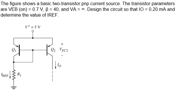 Solved The figure shows a basic two-transistor pnp current | Chegg.com