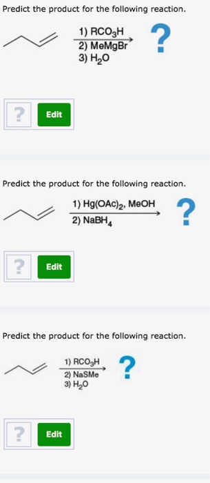 Solved Predict the product for the following reaction. 1) Na | Chegg.com