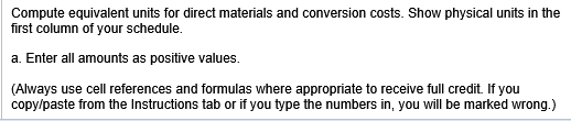 Solved Compute equivalent units for direct materials and | Chegg.com
