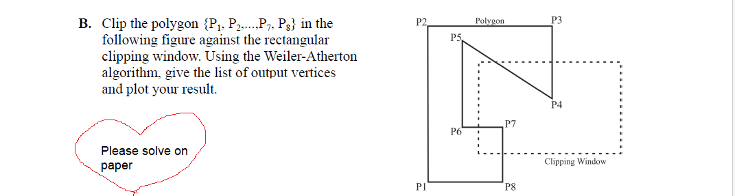 Solved B. Clip the polygon {P1,P2,…,P7,P8} in the following | Chegg.com