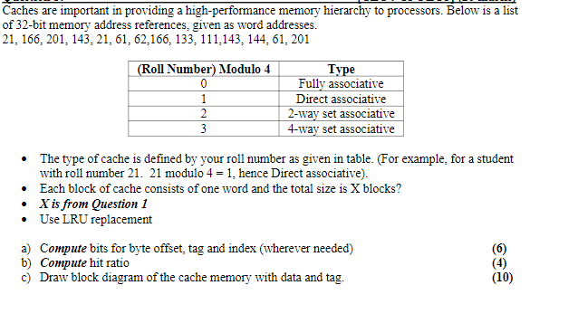 Solved Caches are important in providing a high-performance | Chegg.com