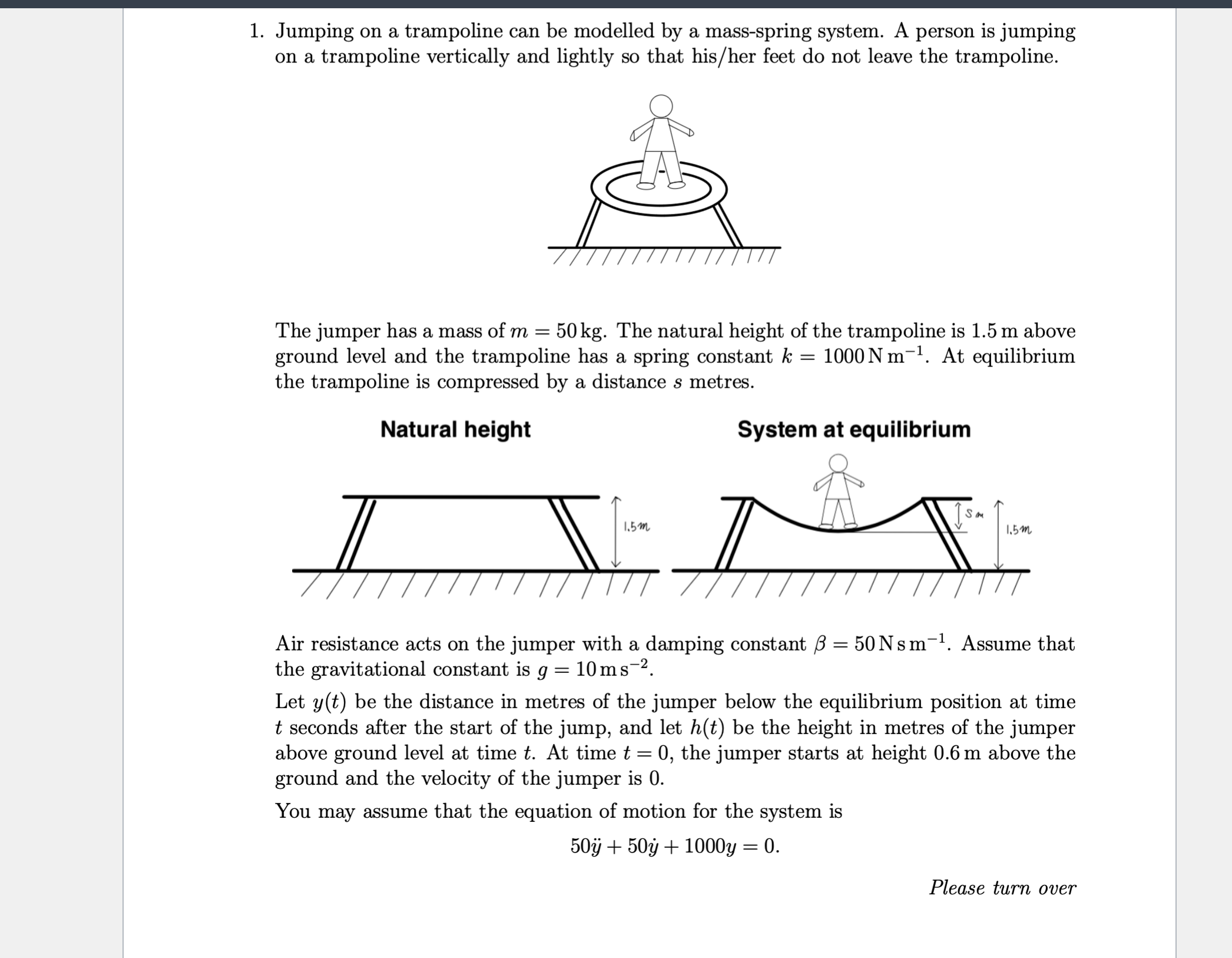 Solved a) Draw a diagram of the system when the jumper is | Chegg.com