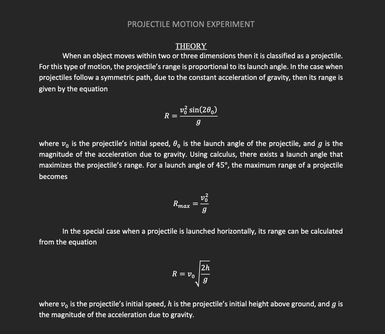 Solved Range UncertaintyPROJECTILE MOTION | Chegg.com