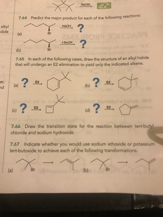 Solved NaOEt 7.64 Predict the major product for each of the | Chegg.com