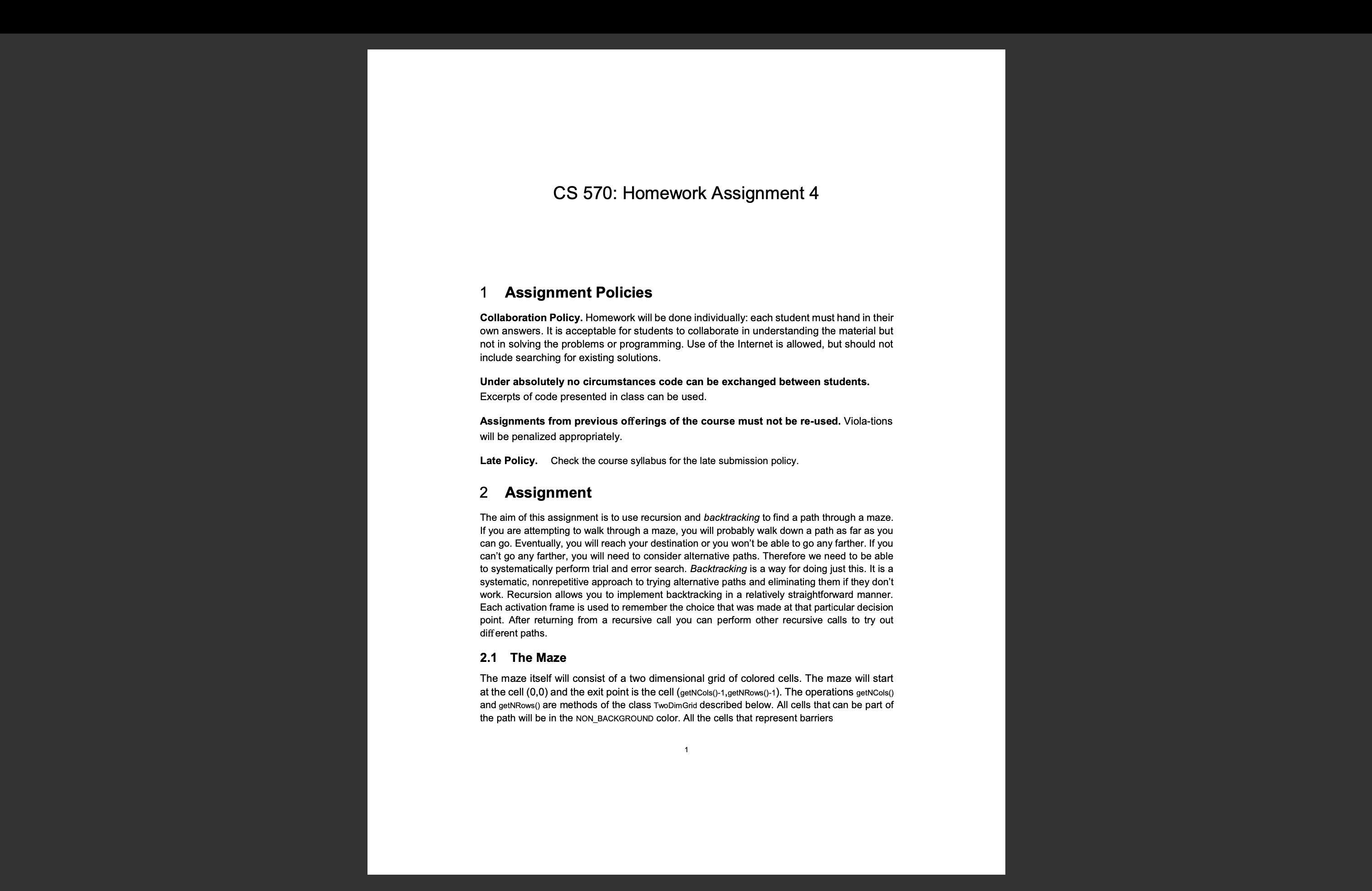 Solved 1 ﻿Assignment PoliciesCollaboration Policy. Homework | Chegg.com