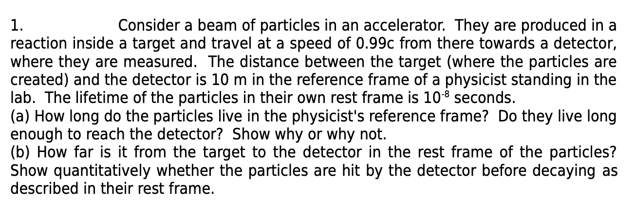 Solved 1. Consider a beam of particles in an accelerator. | Chegg.com