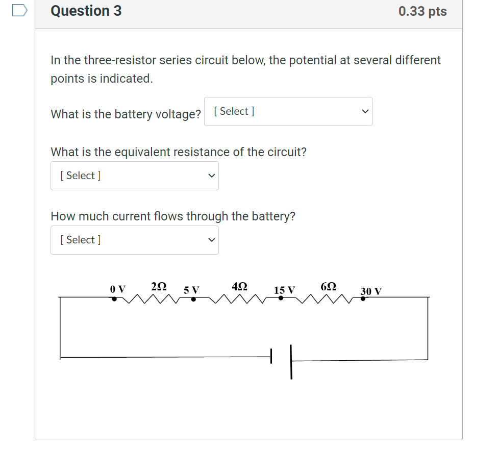 Solved In the three-resistor series circuit below, the | Chegg.com