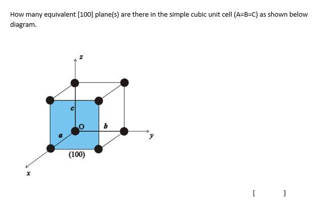 Solved How many equivalent [100] plane(s) are there in the | Chegg.com