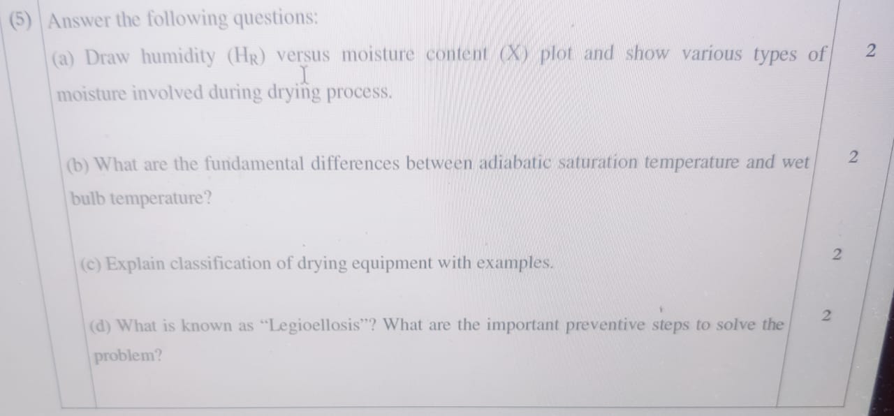 Solved Answer the following questions: (a) Draw humidity | Chegg.com