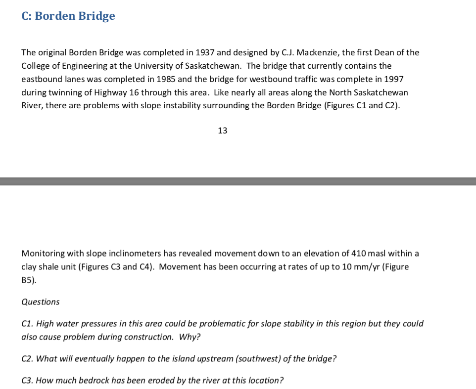 C: Borden Bridge The original Borden Bridge was | Chegg.com