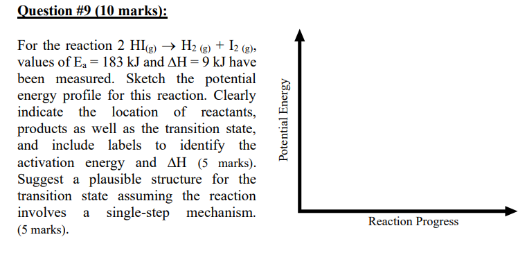 Solved For the reaction 2HI(g)→H2( g)+I2( g), values of | Chegg.com