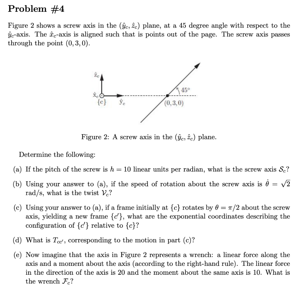Problem #4 Figure 2 shows a screw axis in the (ус, | Chegg.com