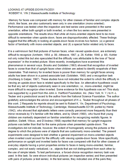 Please use the pdf file I uploaded (Yin, 1969) | Chegg.com