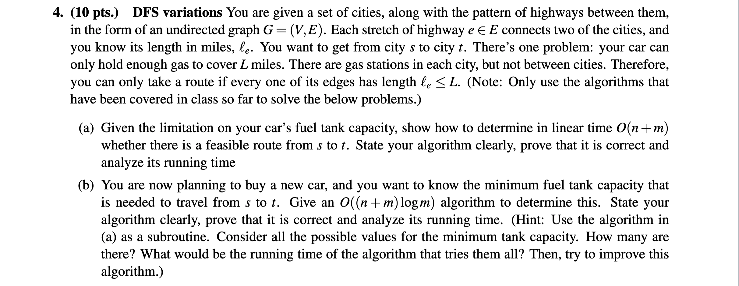 Solved DFS variations You are given a set of cities, | Chegg.com
