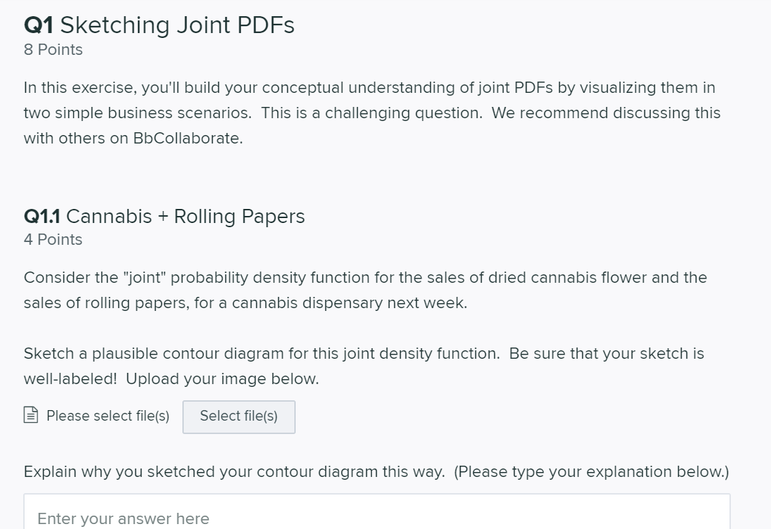 Q1 Sketching Joint PDFs 8 Points In this exercise, | Chegg.com
