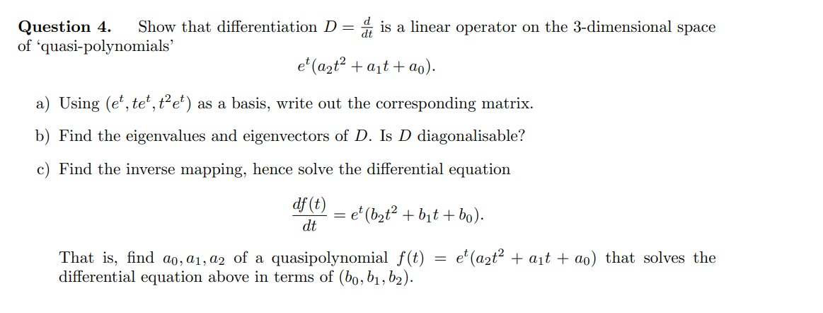 Solved Question 4 of 'quasi-polynomials' Show that | Chegg.com