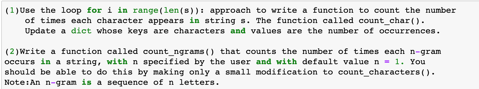 Solved (1) Use the loop for i in range (len(s)): approach to | Chegg.com