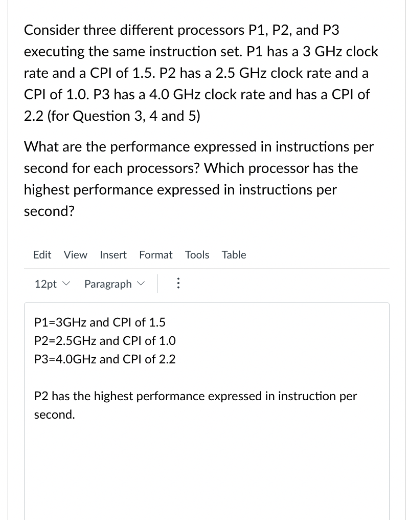 Solved Consider three different processors P1,P2, and P3 | Chegg.com