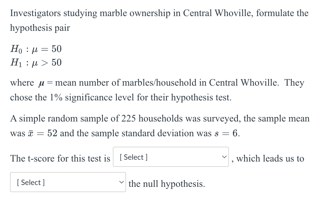 Solved Investigators studying marble ownership in Central | Chegg.com