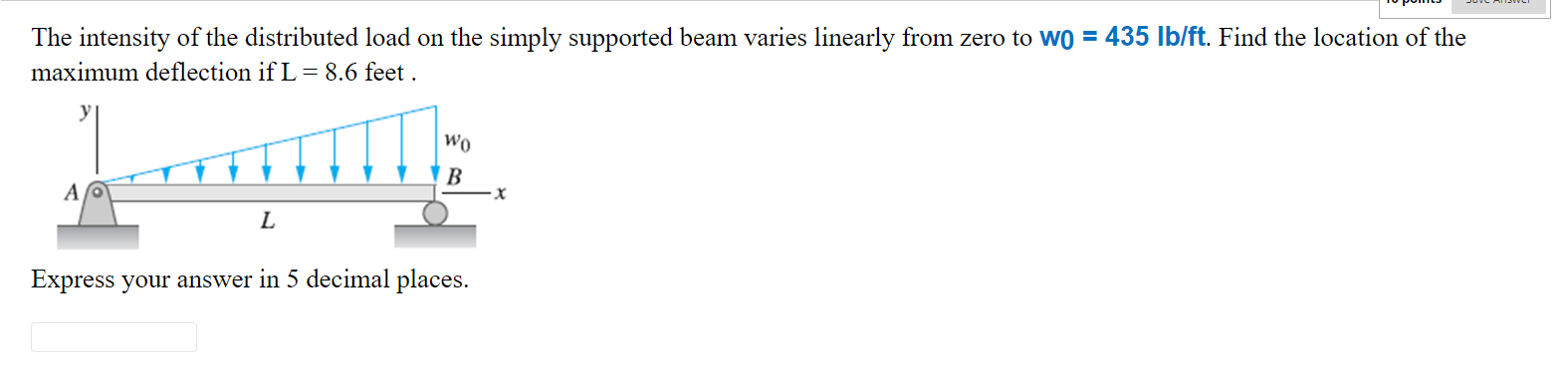 Solved The intensity of the distributed load on the simply | Chegg.com