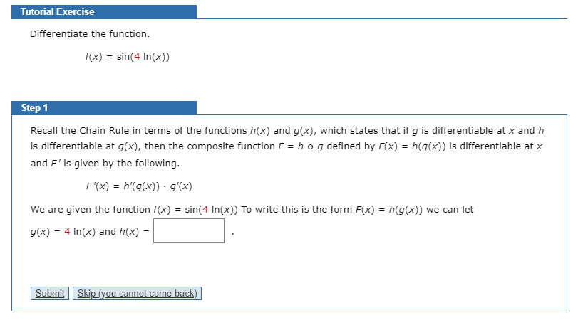 Solved Tutorial Exercise Differentiate the function. f(x) = | Chegg.com