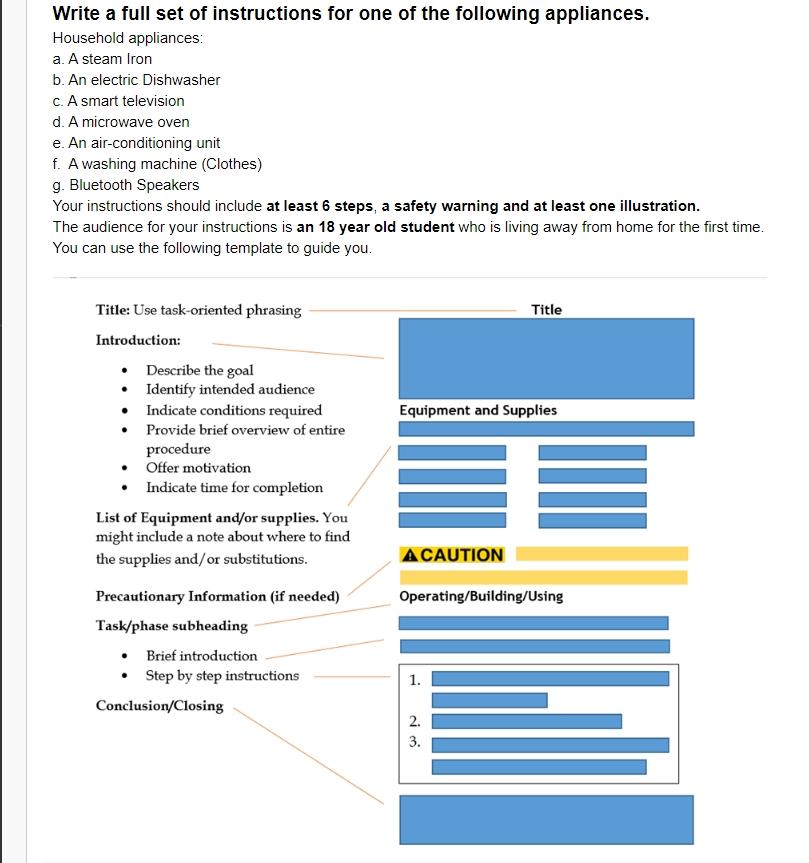 Solved Write a full set of instructions for one of | Chegg.com