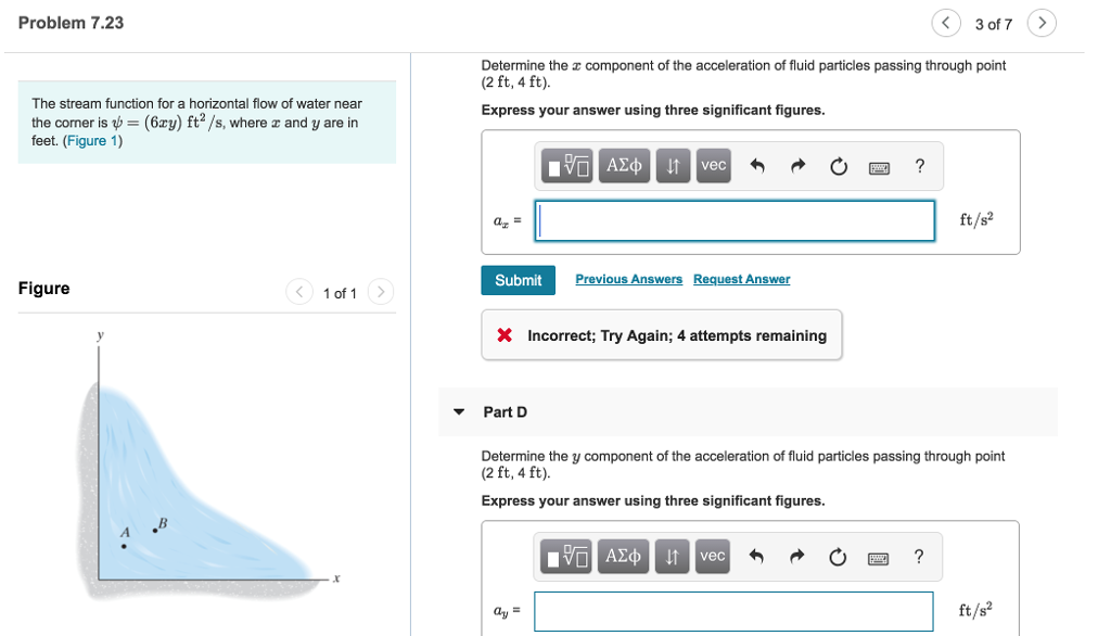 Solved Problem 7.23 3 of 7 The stream function for a | Chegg.com