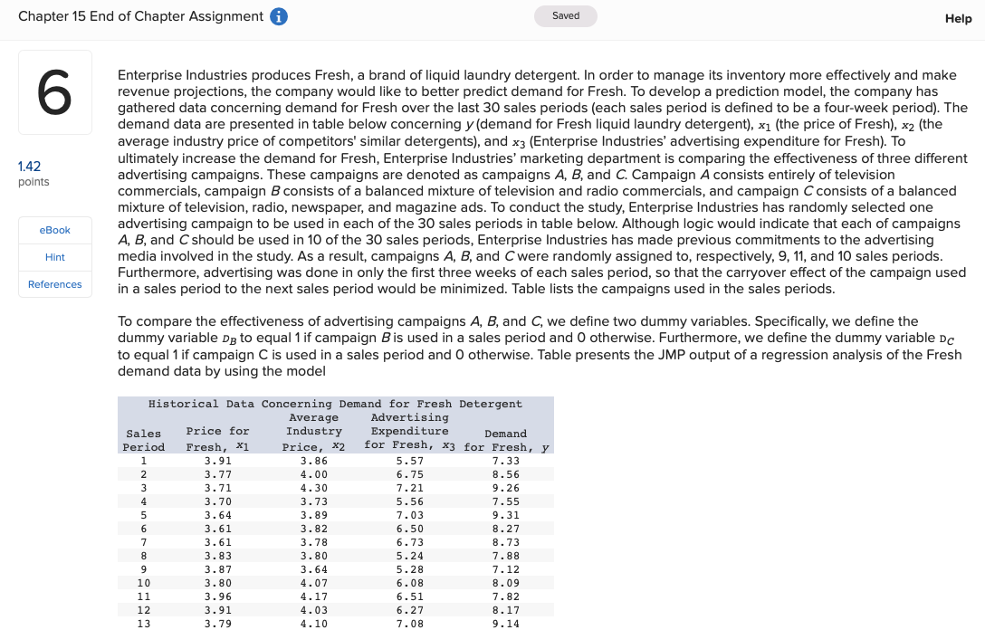 Solved Chapter 15 End of Chapter Assignment i Saved Help 6 | Chegg.com