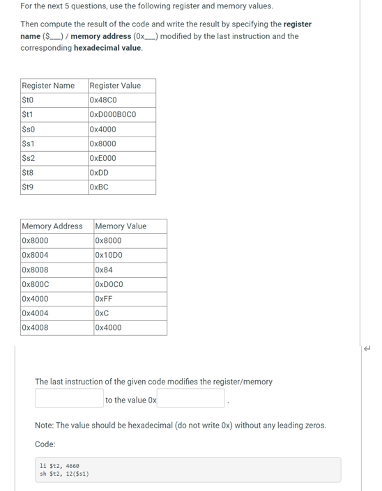 Solved For the next 5 ﻿questions, use the following register | Chegg.com