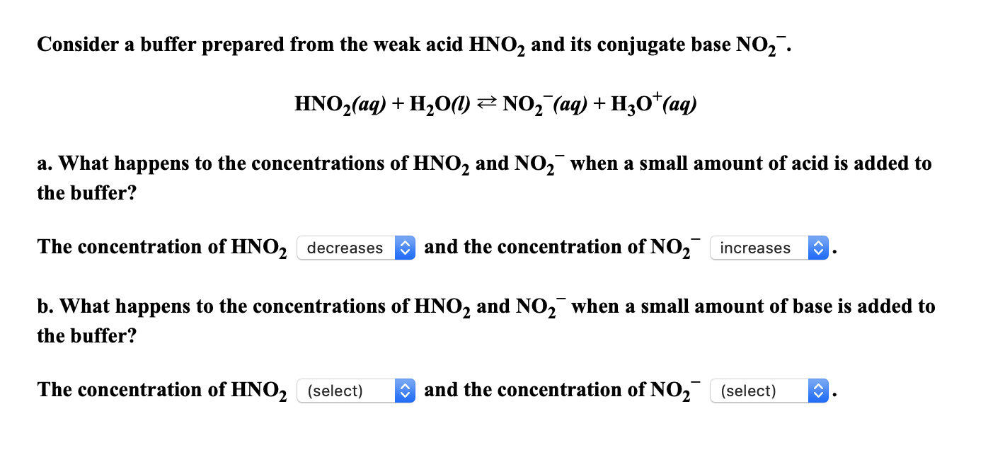 Solved Consider a buffer prepared from the weak acid HNO2 | Chegg.com