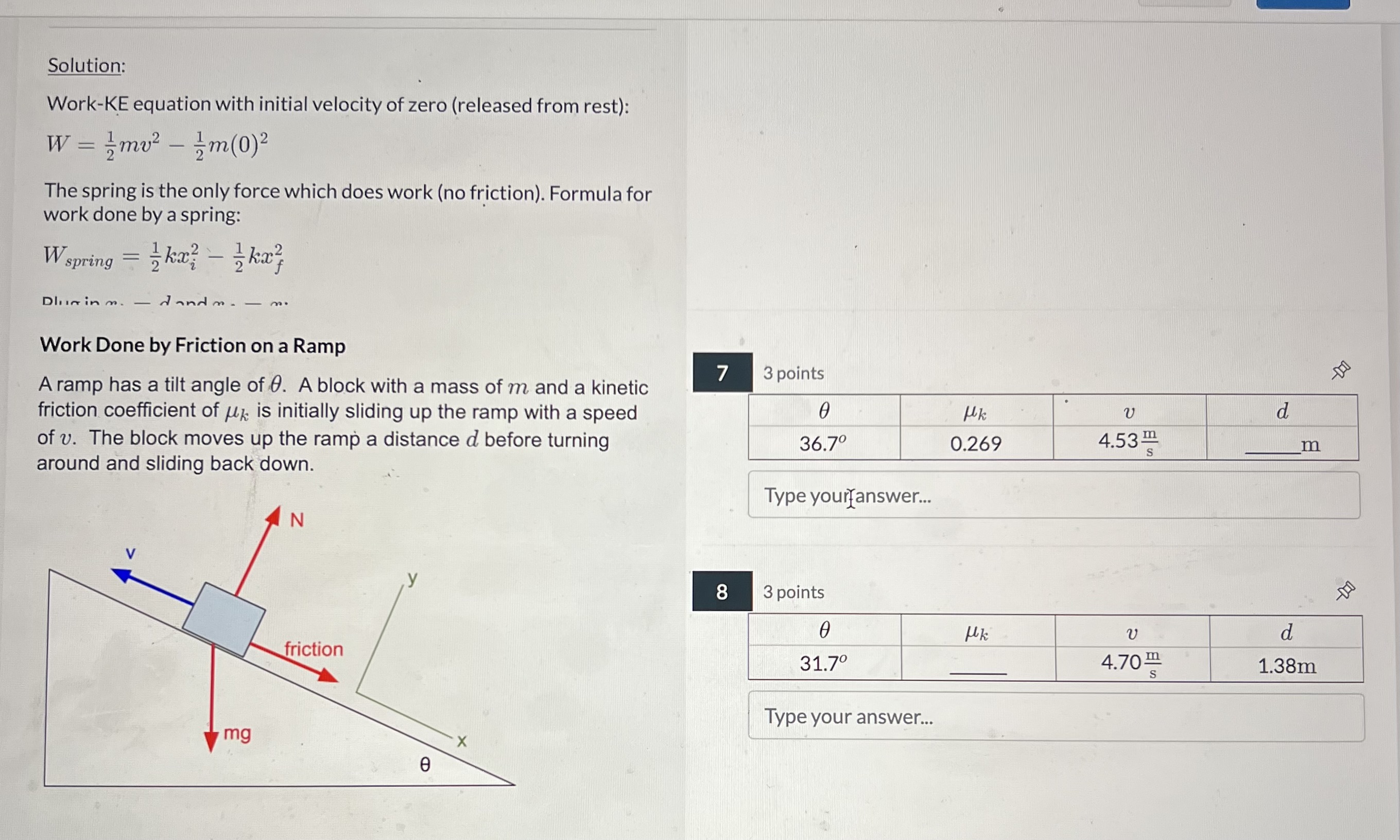 Solved Solution: Work-KE equation with initial velocity of | Chegg.com