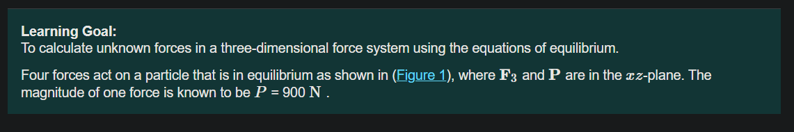 Solved To calculate unknown forces in a three-dimensional | Chegg.com