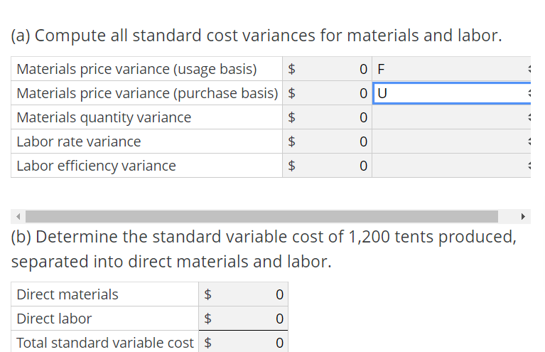 Solved Variance Computations and Explanations Tarptent | Chegg.com