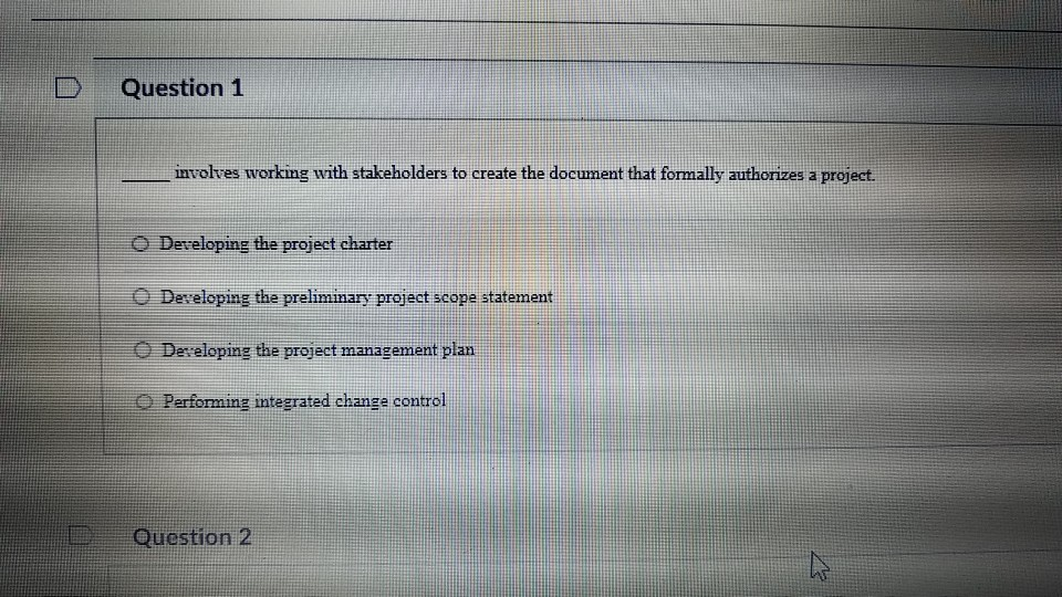Solved D Question 1 involves working with stakeholders to | Chegg.com
