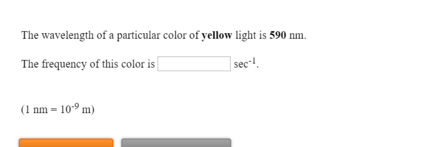 Solved The wavelength of a particular color of yellow light | Chegg.com