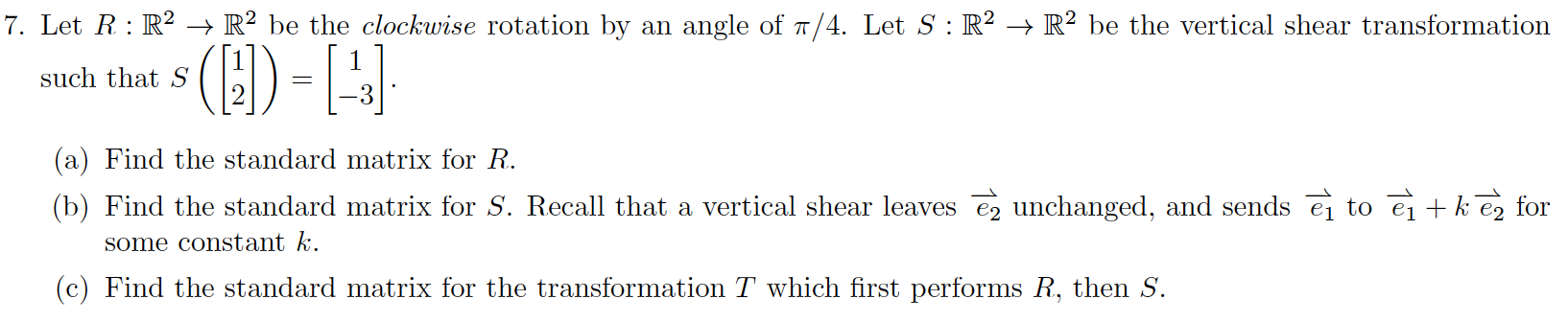Solved Let R:R^(2)->R^(2) ﻿be the clockwise rotation by an | Chegg.com