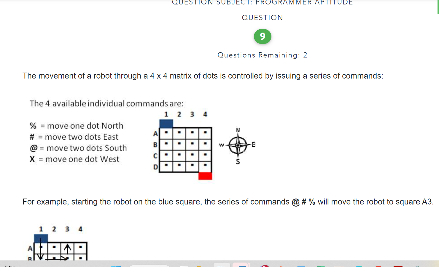 Solved Questions Remaining: 2 The movement of a robot | Chegg.com