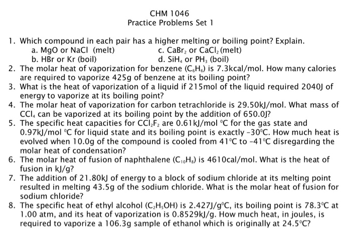 Solved CHM 1046 Practice Problems Set 1 1. Which compound in | Chegg.com