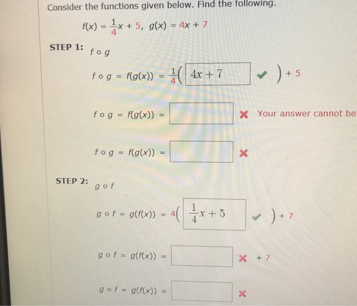 Solved Consider the functions given below. Find the | Chegg.com
