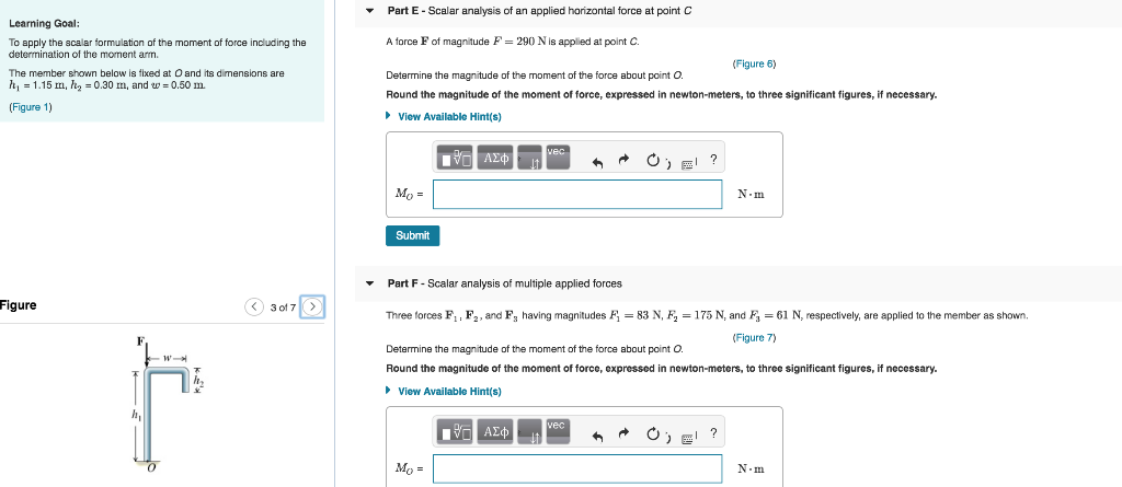 Solved Part C Scalar analysis of an applied vertical force | Chegg.com