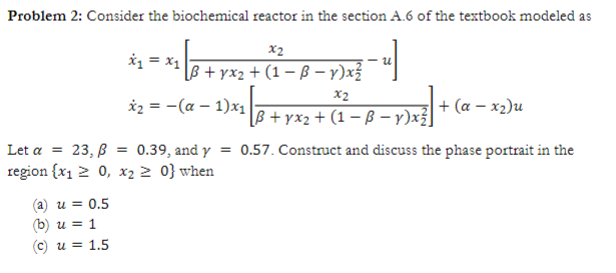 Solved Problem 2: Consider the biochemical reactor in the | Chegg.com